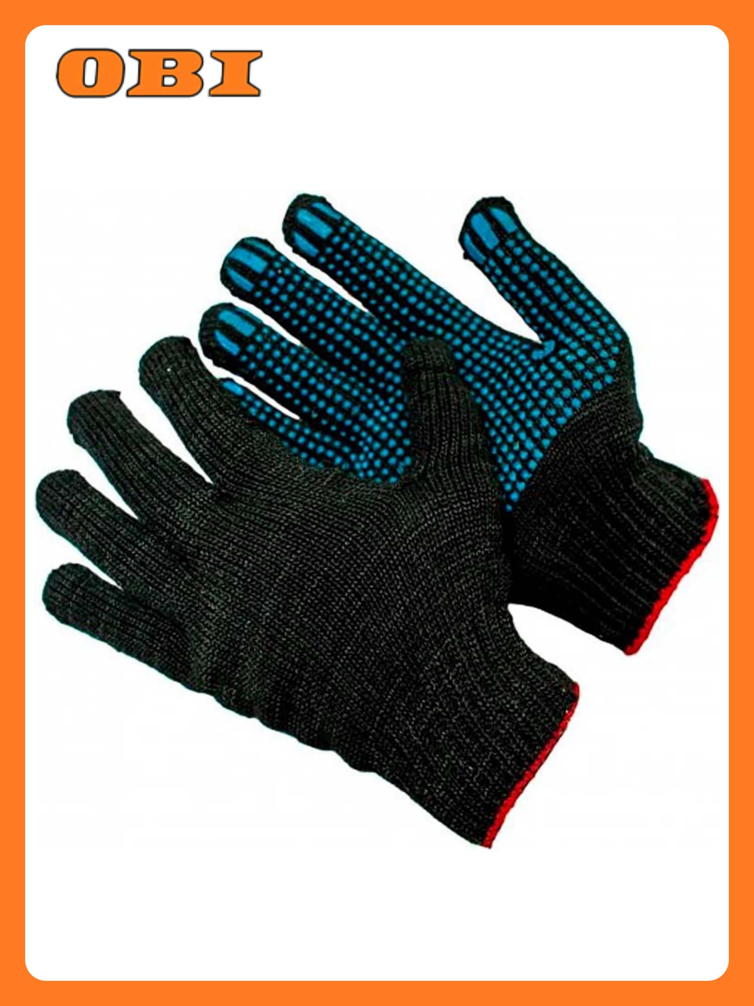 Перчатки рабочие Sapphire, трикотажные, двойные, с ПВХ, черные