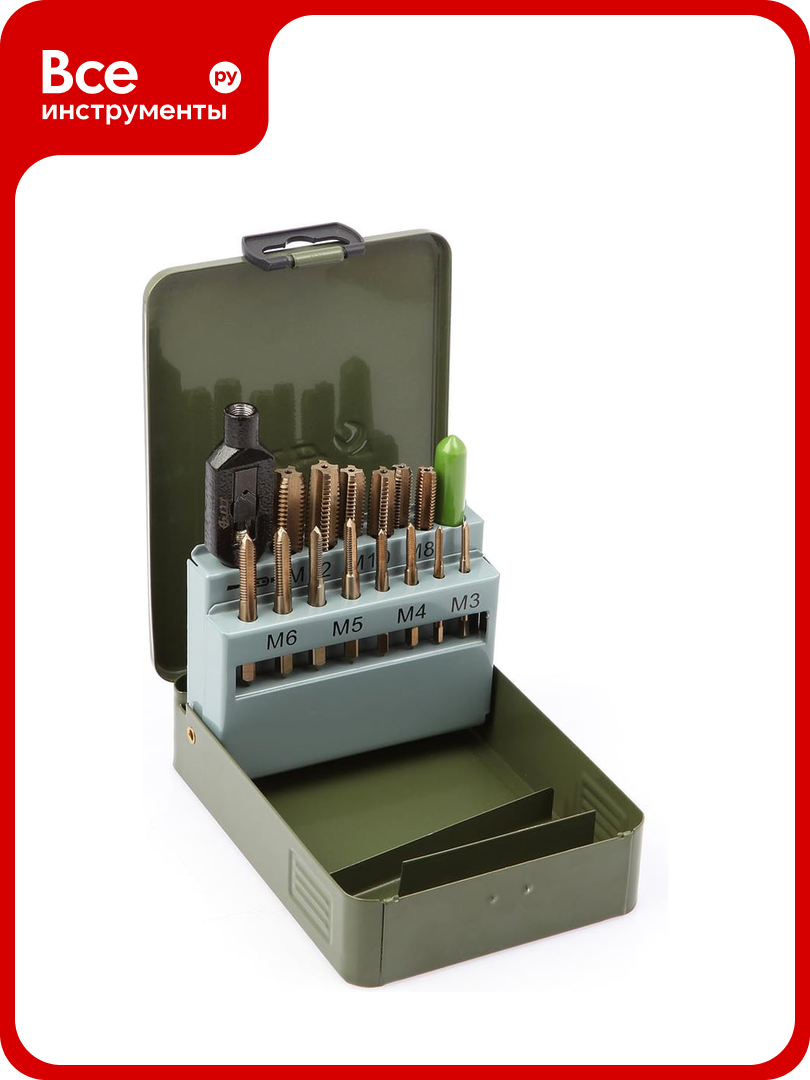 Набор метчиков Дело Техники 15 шт. 229015, сталь, для первичного и чистового