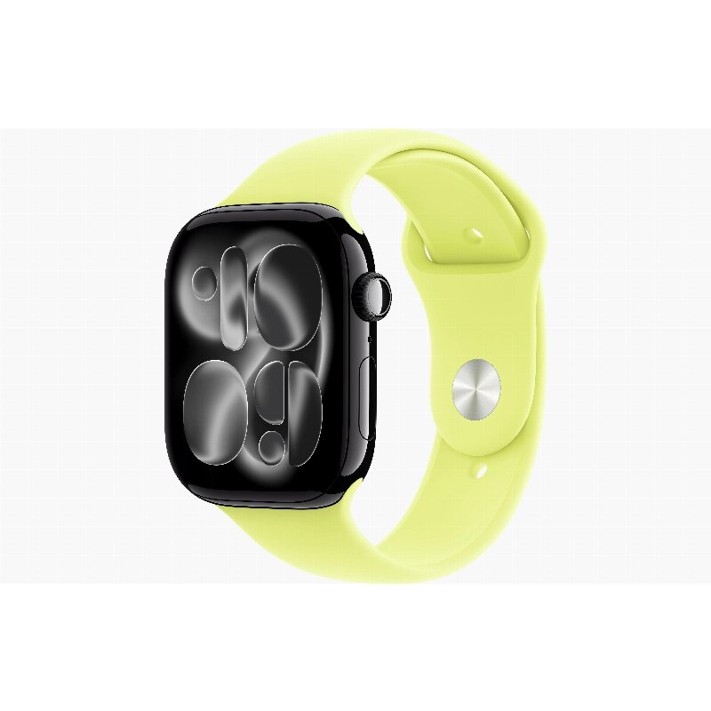 Умные часы Apple Watch Series 11 46 мм, S/M 130-200 мм, Jet Black Aluminum Case, Neon Yellow Sport Band