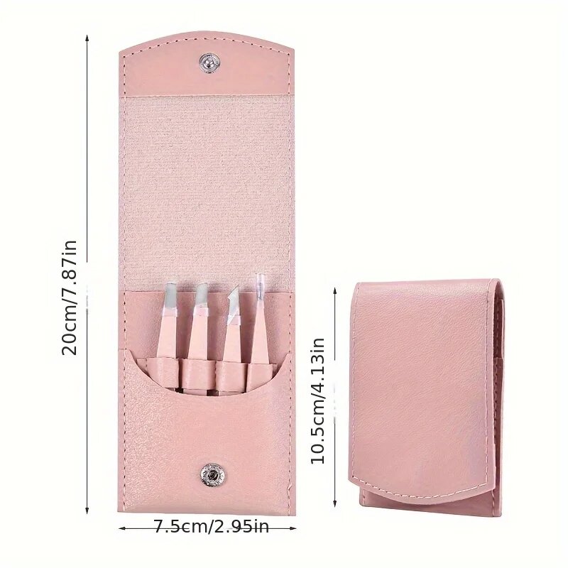 Пинцет для бровей Summer Color 4-в-1 из нержавеющей стали PINK
