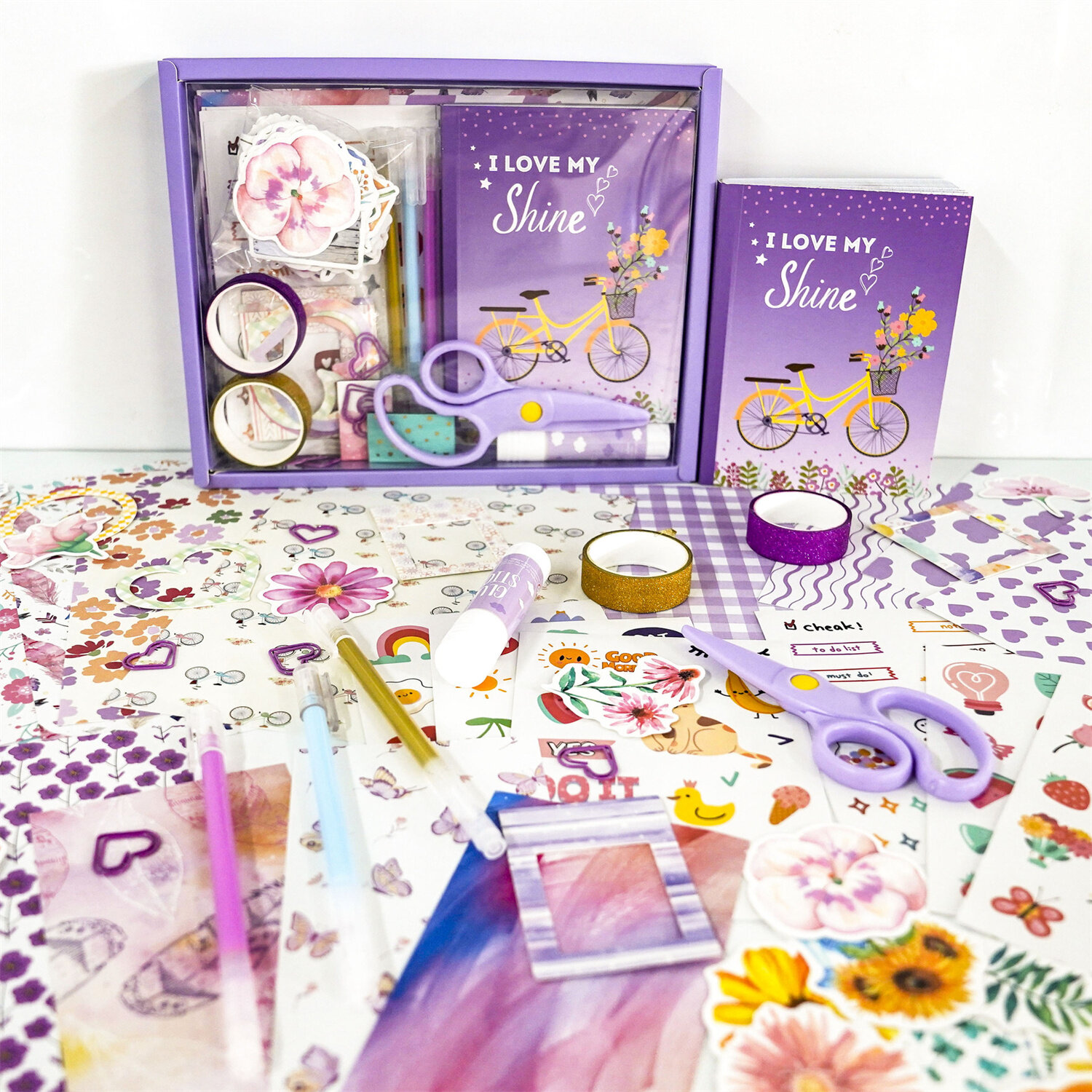 DIY Scrapbook Kit Набор для Дневника Набор для Журнала Набор для Искусств и Ремесел Игрушка для Девочек Детский Scrapbook Kit Девушка подростка Материал: бумага Размер Тетрадь: около 14.8*10.5см/5.8*4.1дюйма Размер Наклейка с Цветком: около