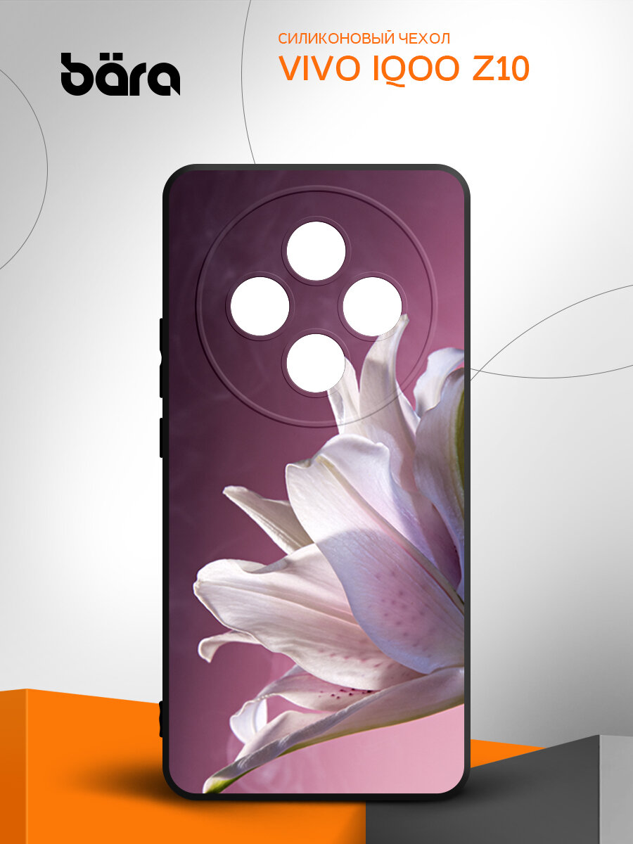 Чехол на Vivo IQOO Z10/ Виво IQOO Z10 накладка, защитный, силиконовый, черный, с рисунком