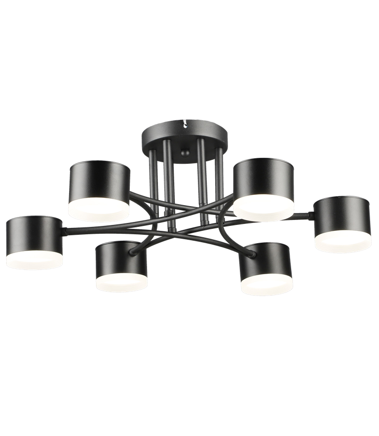 Люстра Престиж черная потолочная на 6 ламп GX53