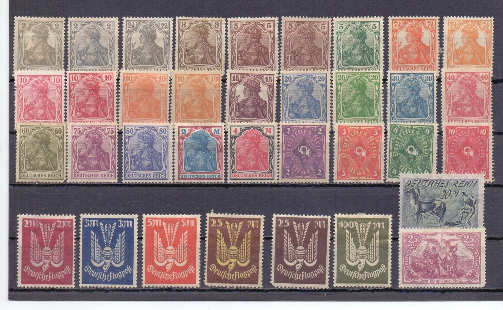 Марки почтовые Германия Рейх 1900-1923 год, Чистые, Редкие. Шикарный набор из 35-ти марок.