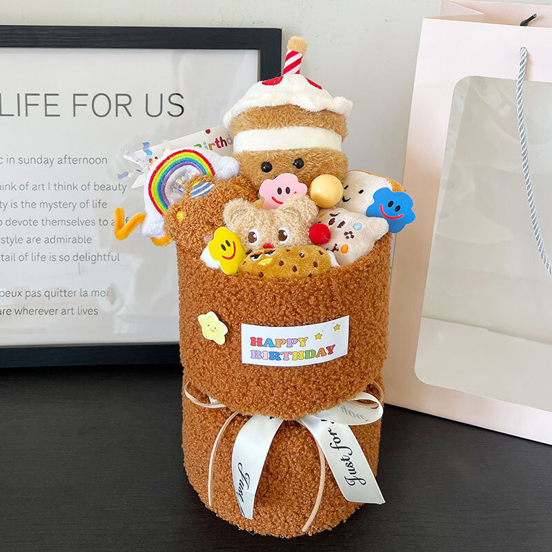 Большой вязаный букет роз, подарок ручной работы для одноклассников, на Новый год, День святого Валентина, день рождения, для подруги, для старших, Международный женский день или День богини.