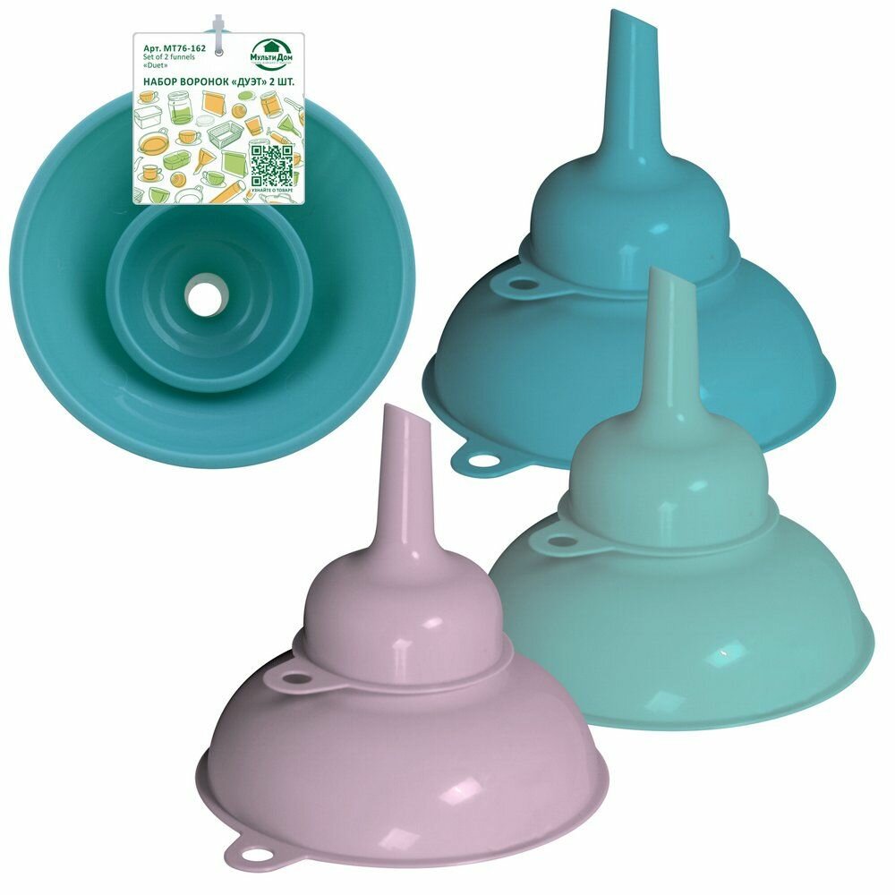 Воронка кухонная "Дуэт", 2 штуки, max 14,5х16,5х6 см, min 7,5х9,5х9 см