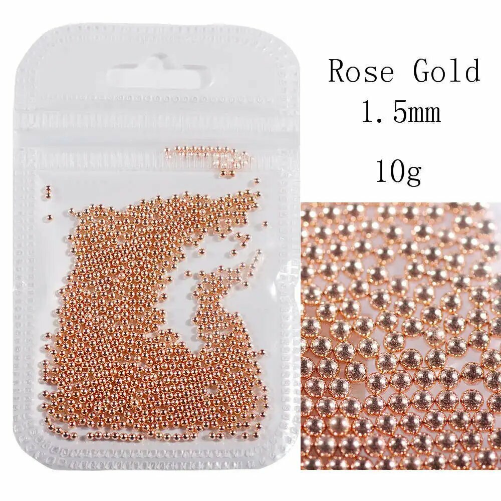 Бусины для ногтей Rose Gold 1.5mm, 10г