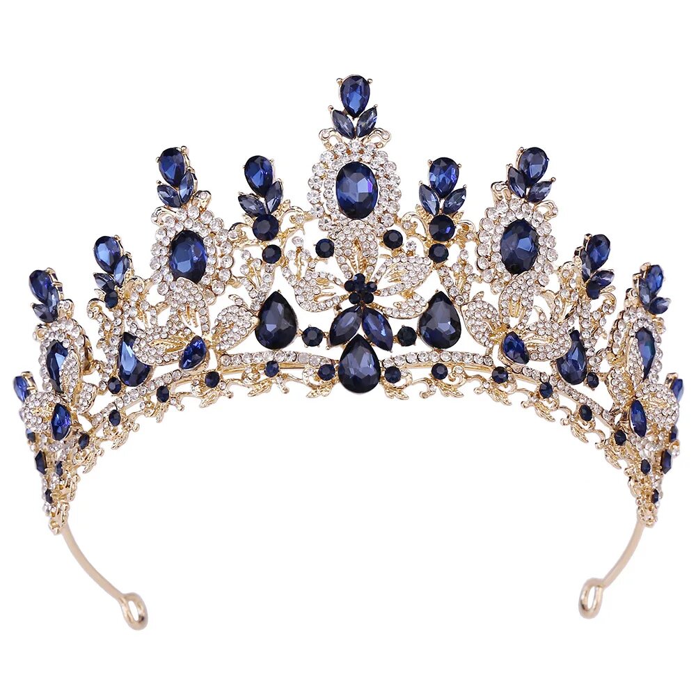 Золотая диадема George Black Темно-синий, Gold Dark Blue