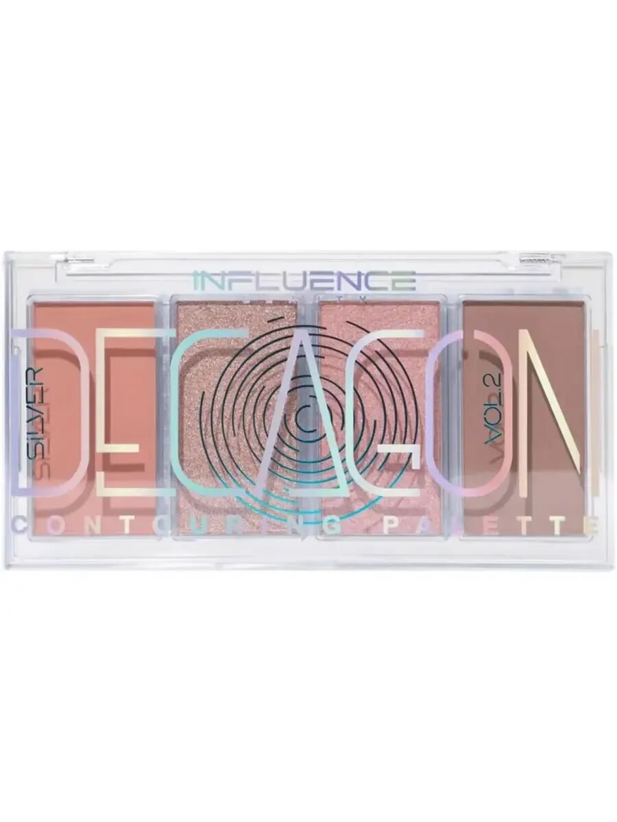 Палетка Influence Beauty Contouring Palette Silver Decagon, для контуринга, 002