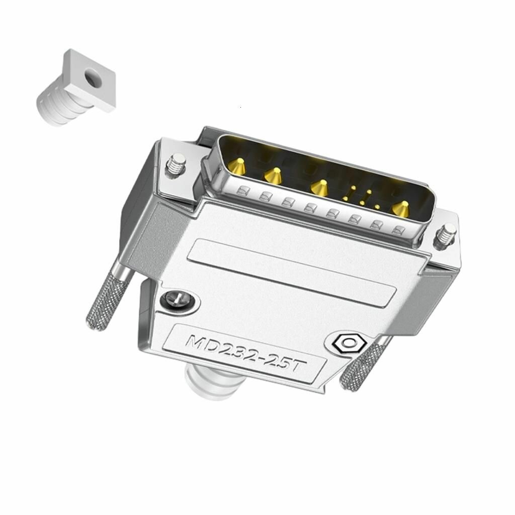 Высокотоковый разъем D-Sub 30А - 9W4 Male/Female, 5+4 контакта, крепление на PCB, - Мужская голова