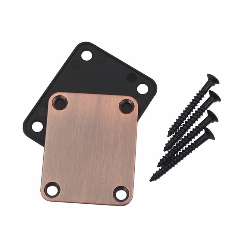 Гриф электрогитары, пластина с круглым краем, крепление сзади 4 винтами, басовые детали