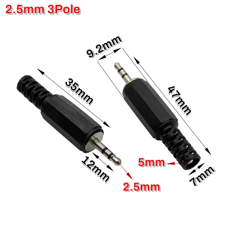 Аудио разъем ЗUIDID 2.5/3.5 мм 2-20 шт 2PCS, 2.5mm 3Pole