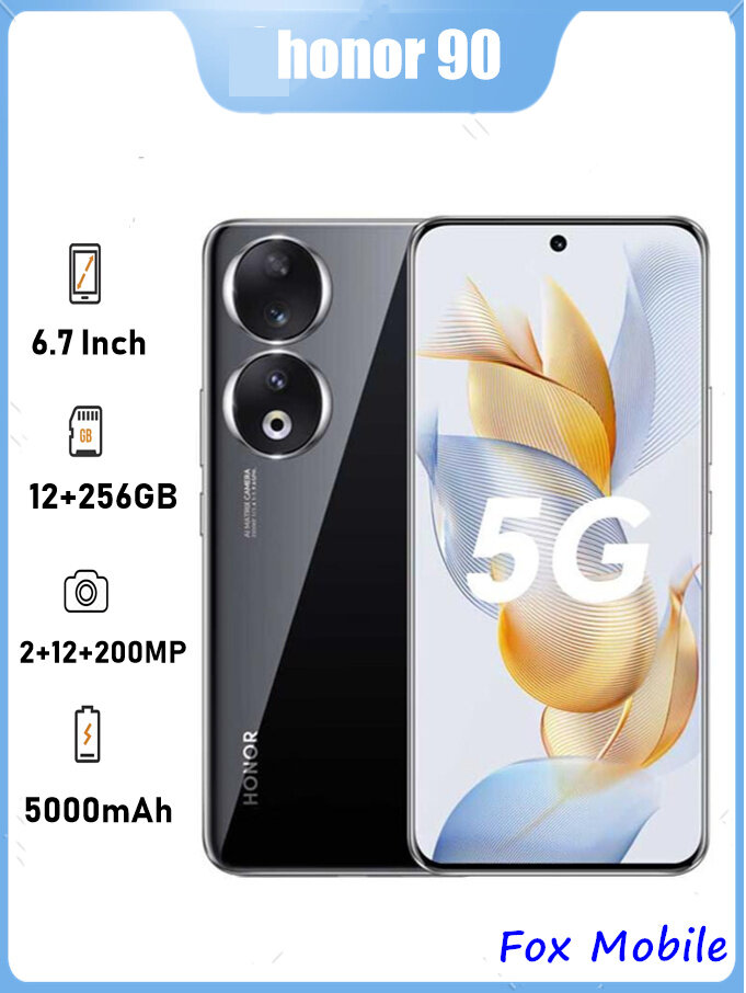 Honor Смартфоны Honor 90 12+256 ГБ белый Global поддержка NFC Google Мобильные телефоны
