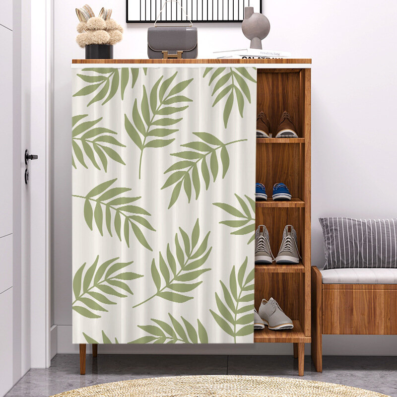 Чехол для обувного шкафа, занавеска без сверления, раздвижная штанга, шкаф для хранения, пылезащитная ткань, чехол для гардероба, декоративная занавеска