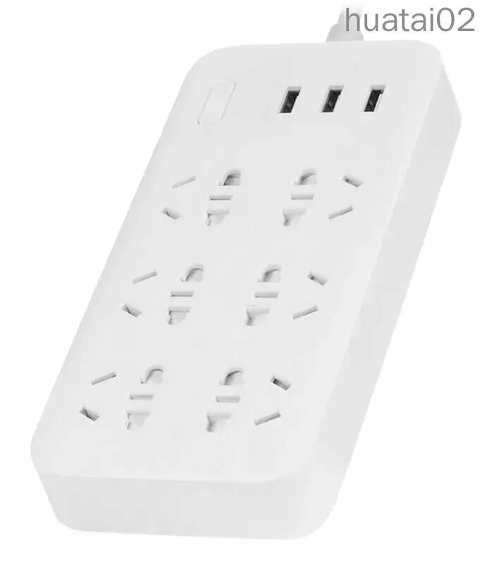 Удлинитель (6 розеток + 3 USB) White