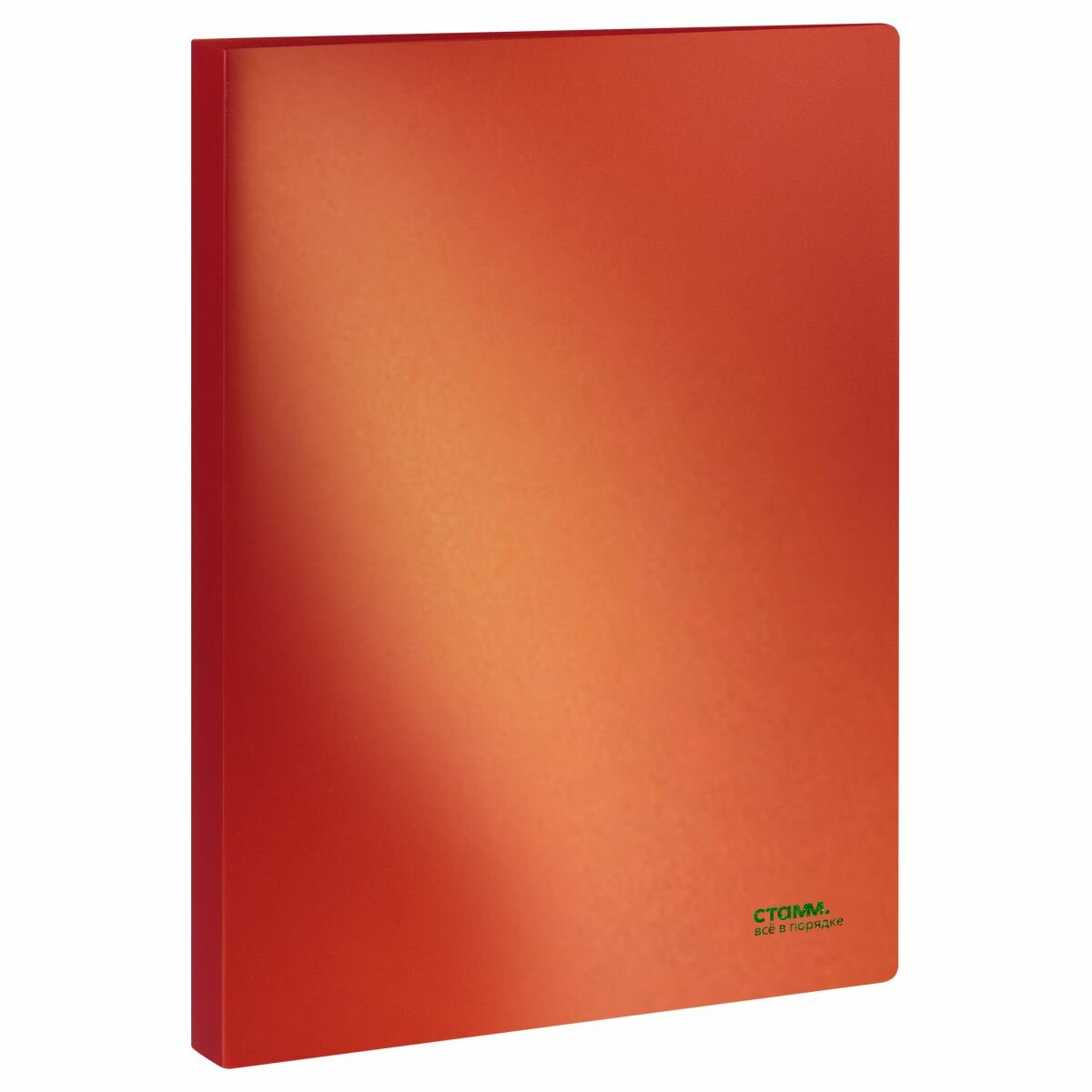 6 шт. Папка с боковым зажимом СТАММ "Сияние" А4, 17мм, 700мкм, пластик, оранжевый
