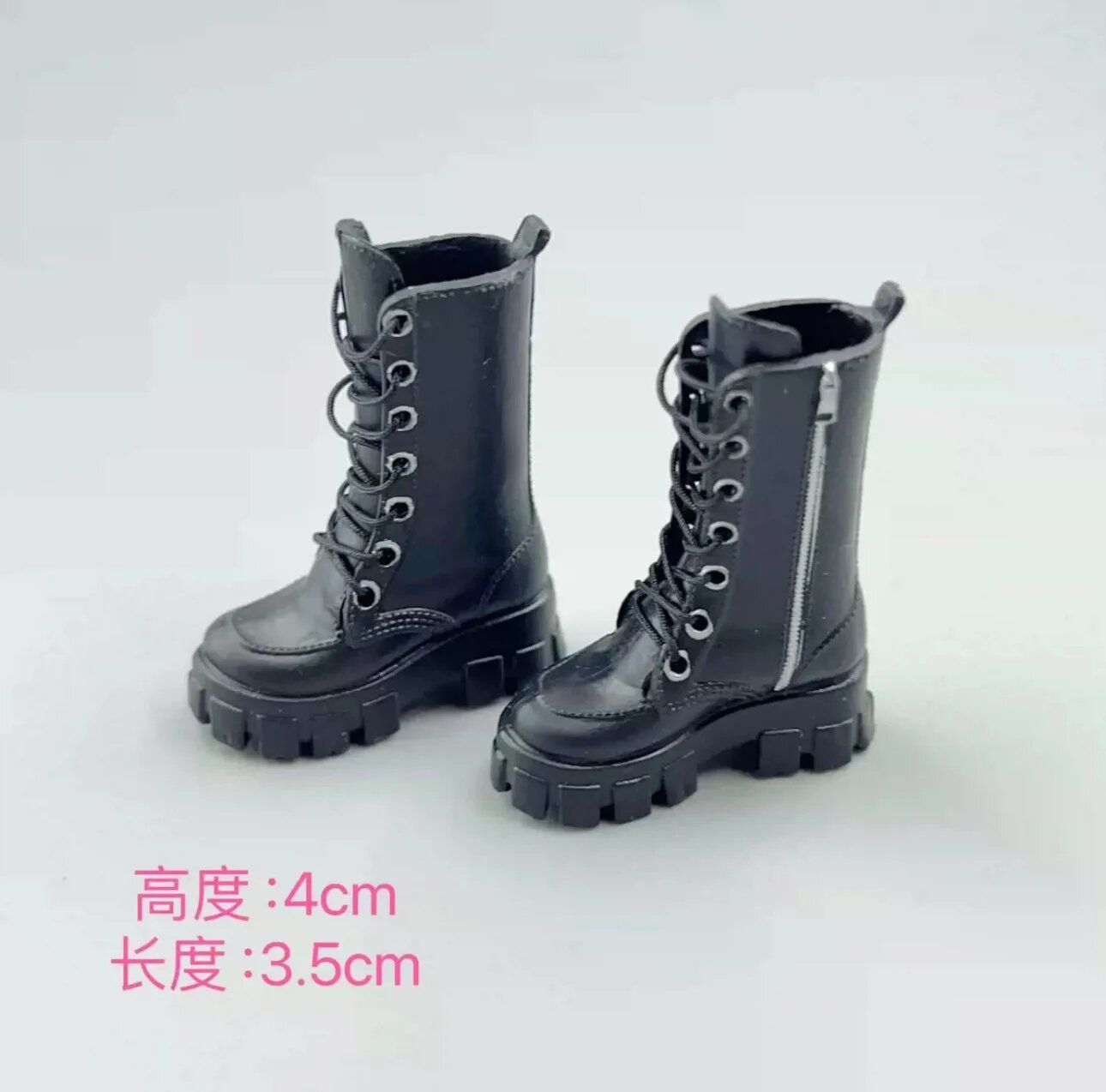 Туфли ботинки для кукол 1/6, Black, 4cm, 3.5cm