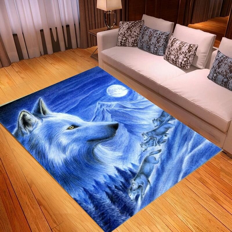 Коврик для домашнего декора с рисунком волка