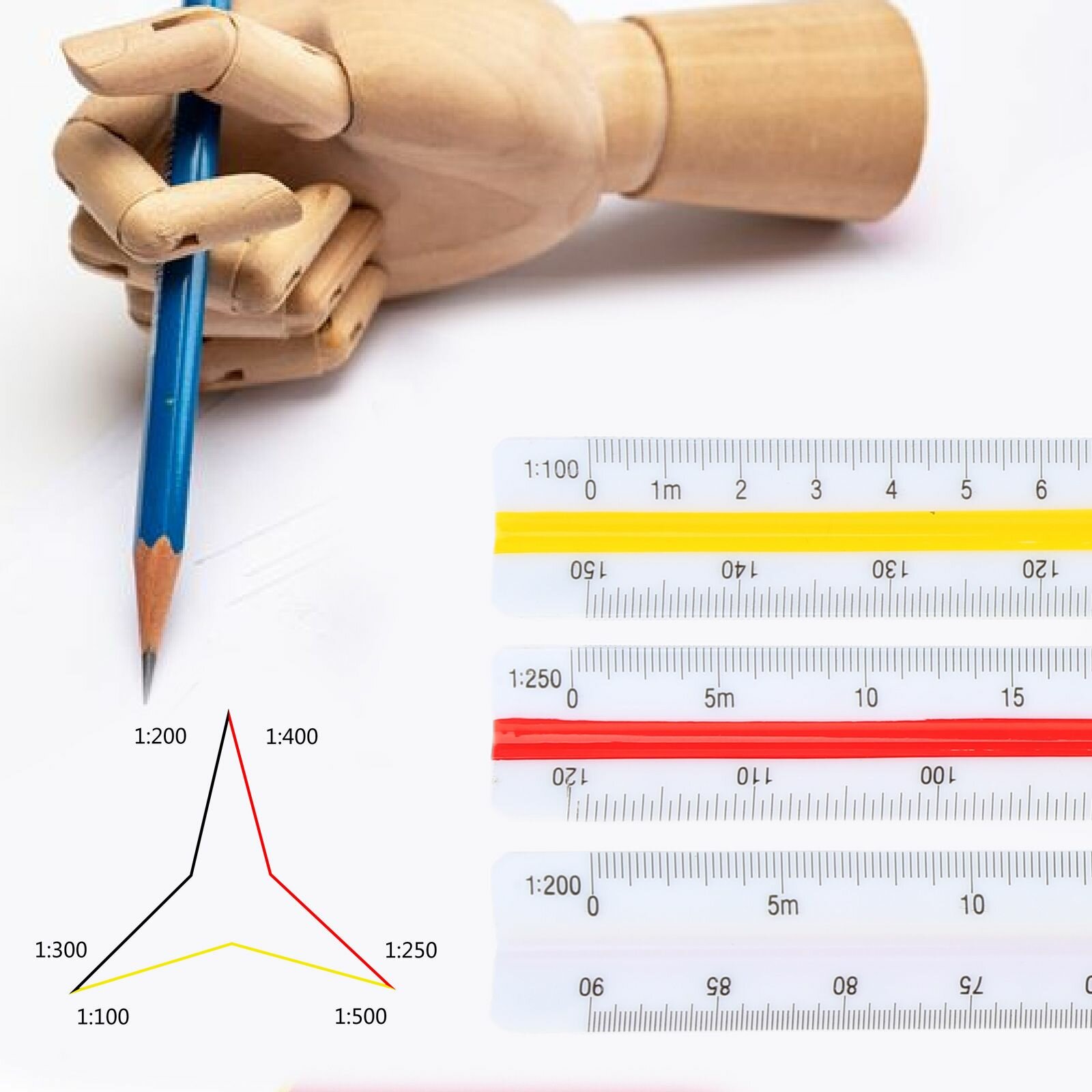 Архитектурная линейка масштабная треугольная