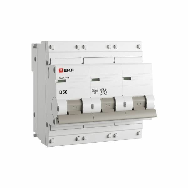 Выключатель автоматический EKF модульный, трехполюсный, D 50А, 10кА
