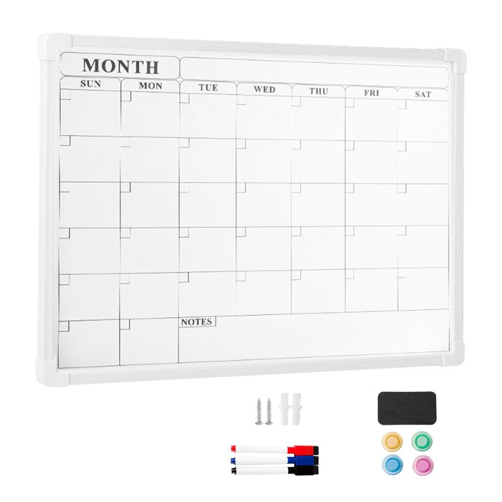 Красочная Настенная Доска Для Планирования Со Стираемой Лицевой Стороной И Рамкой Для Календаря Магнитный Инструмент Для Организации Домашнего Обучения В Офисе