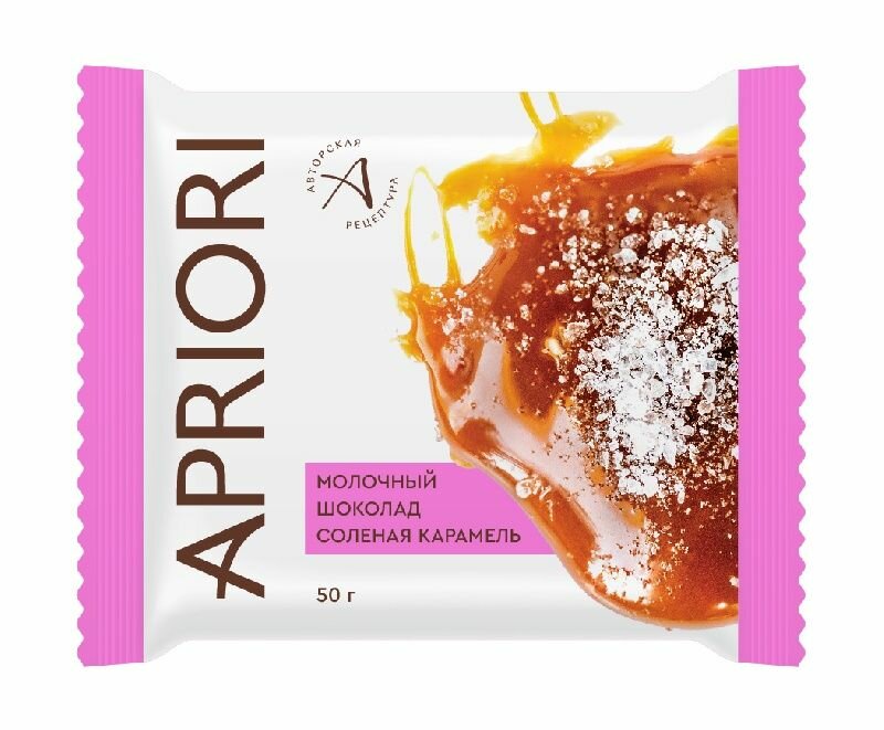 Шоколад APRIORI молочный "Соленая карамель" 50г