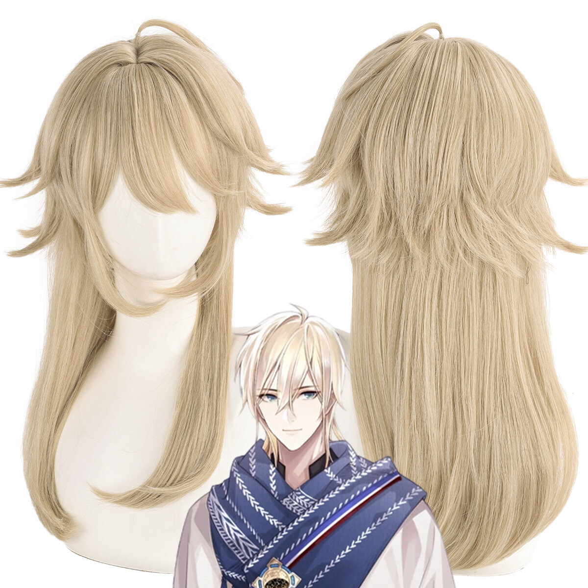 2026 Мастер Шенгда Путешественник во времени Лу Чен Косплей Парик Обратные Длинные Волосы Золотисто-Желтый Оптовая Продажа