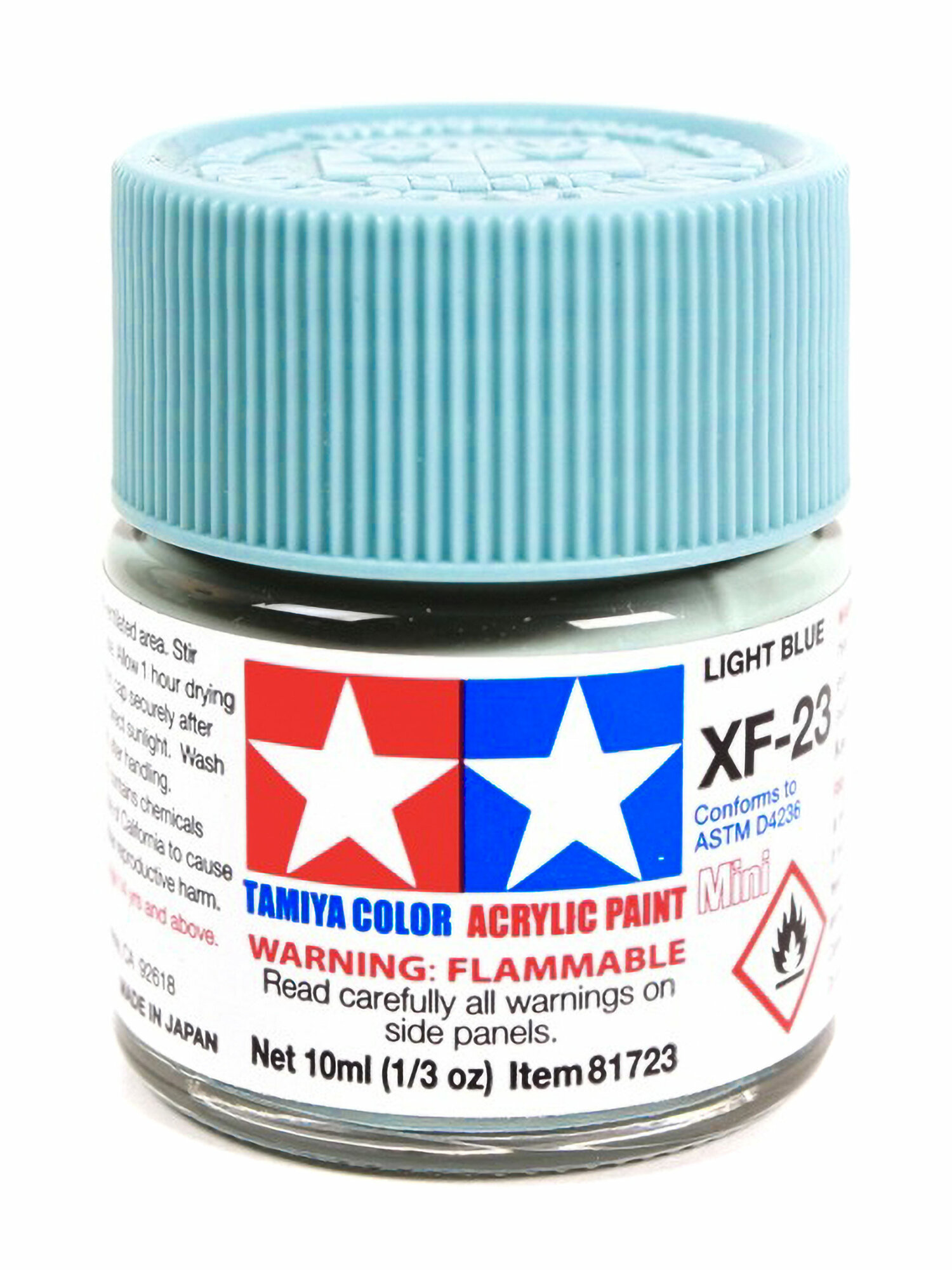 Краска акриловая Tamiya Color XF-23 Light Blue 81723 светло-голубая матовая, 10 мл