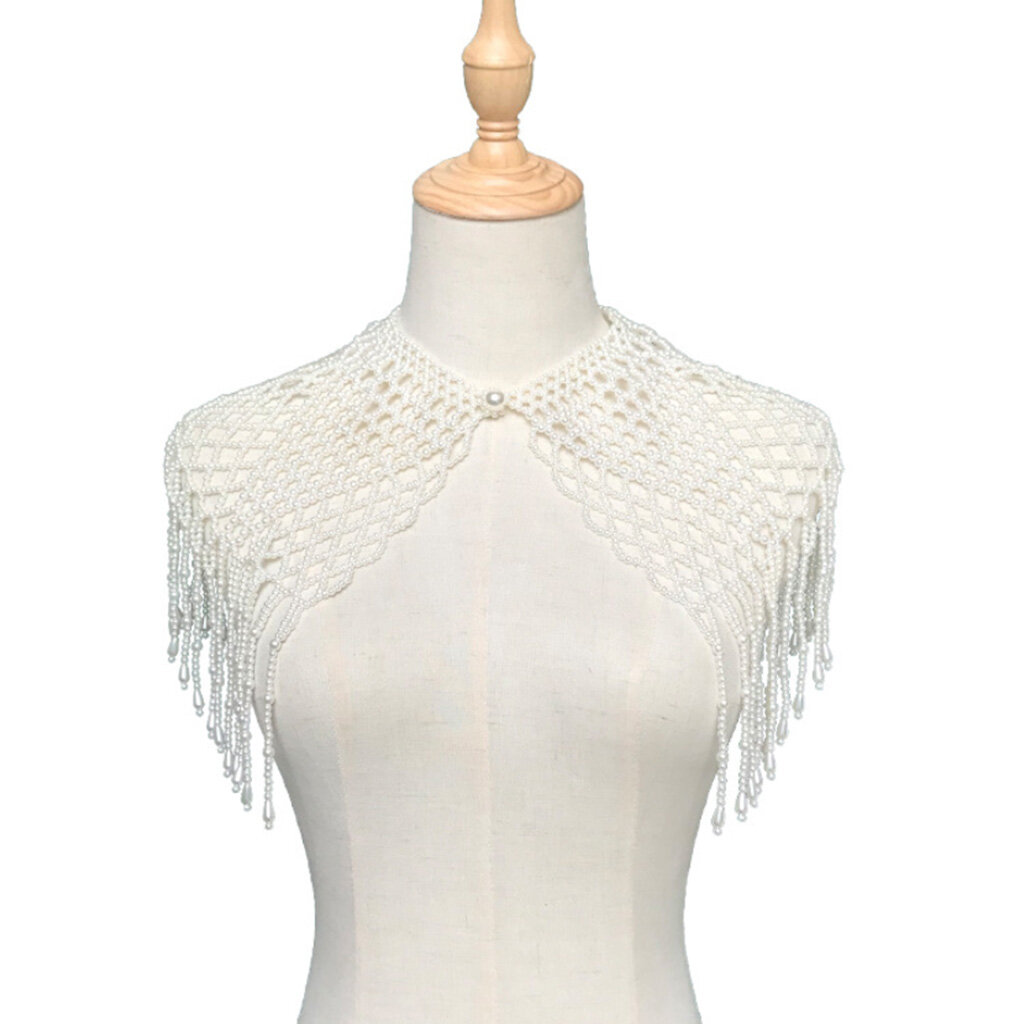 Съемный Поддельный Воротник Жемчужное Ожерелье С Кисточкой Из Бисера, Колье, Ювелирные Изделия, Шаль, Пончо