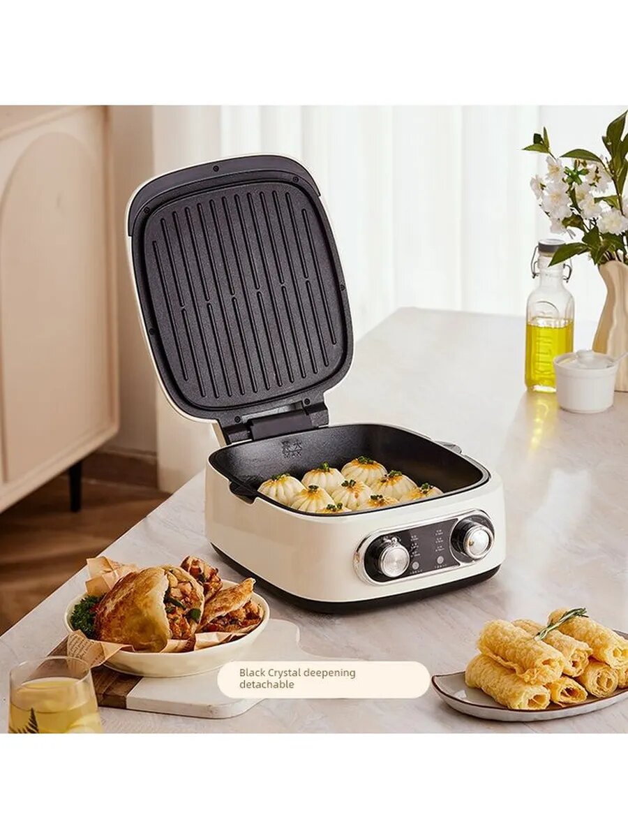 Электросковорода (Двусторонняя, Бело-черный кристалл)