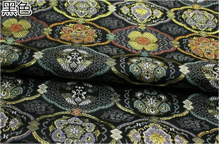 Парчовая ткань вискоза/полиэстер 100 см Black