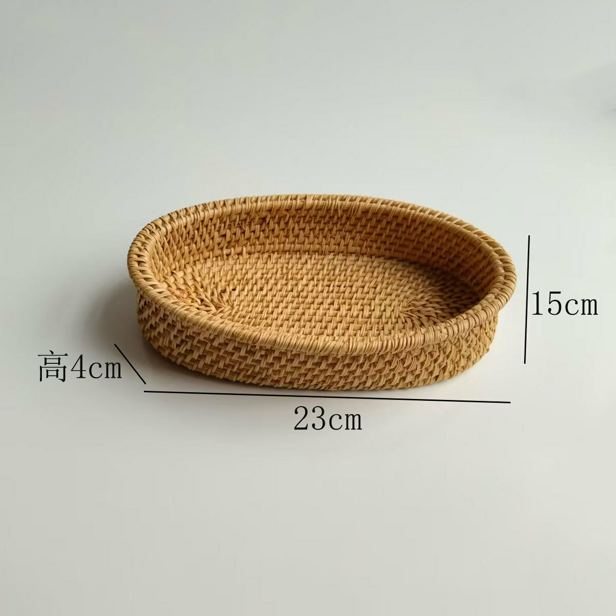 Оптовая продажа вьетнамских ротанговых корзин для хранения, круглая большая фруктовая тарелка, закуски, выпечка, маленькая корзина, коллекция мелких предметов, синий