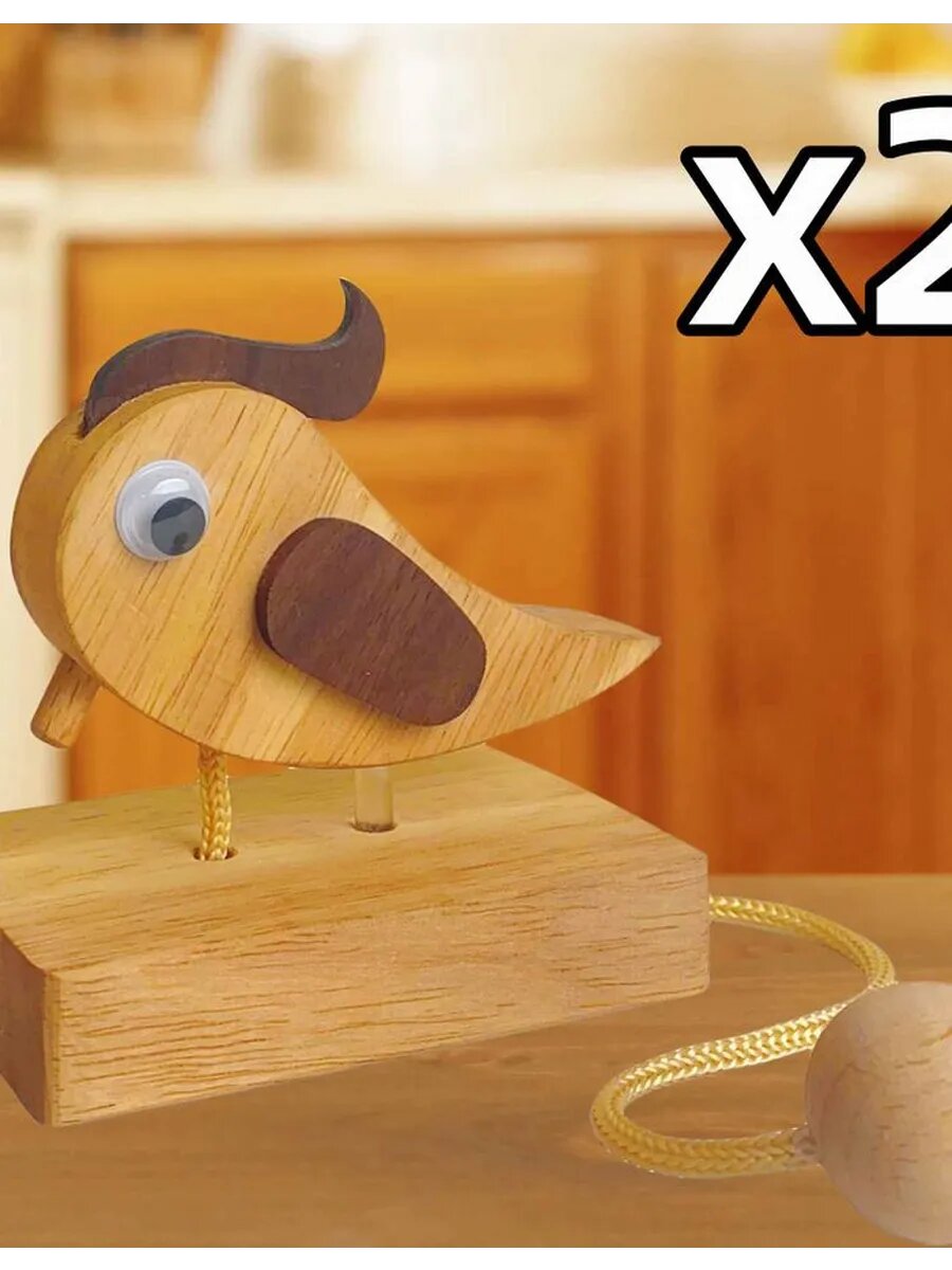 Деревянный дверной звонок (2 шт, ручная работа, тремоло)