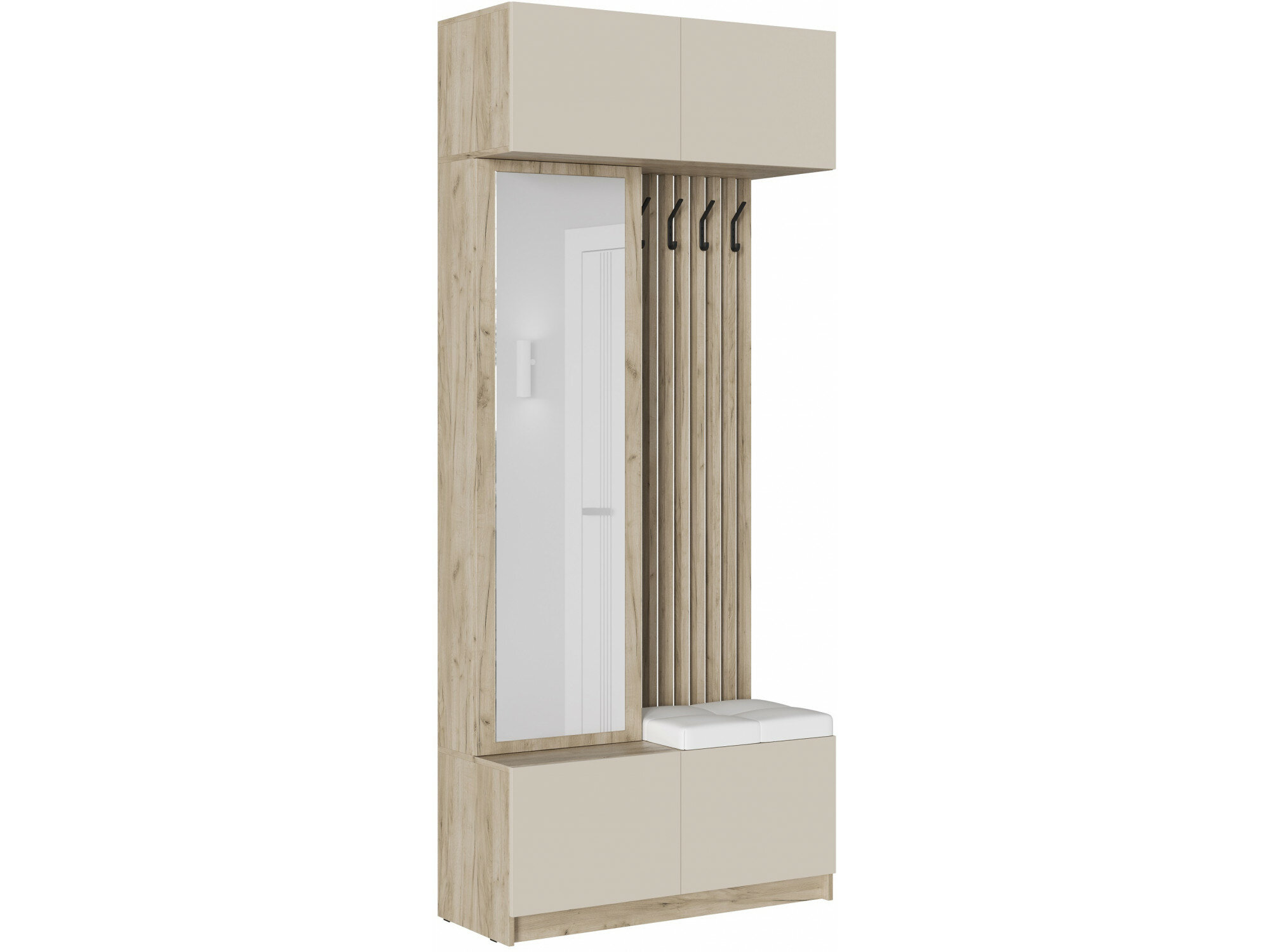 Маленькая прихожая с зеркалом и сидушкой, ЛДСП, 100х41,4х236