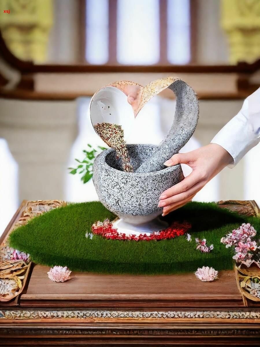 Ступка с пестиком, Натуральный камень, 12.5 см, 1 шт