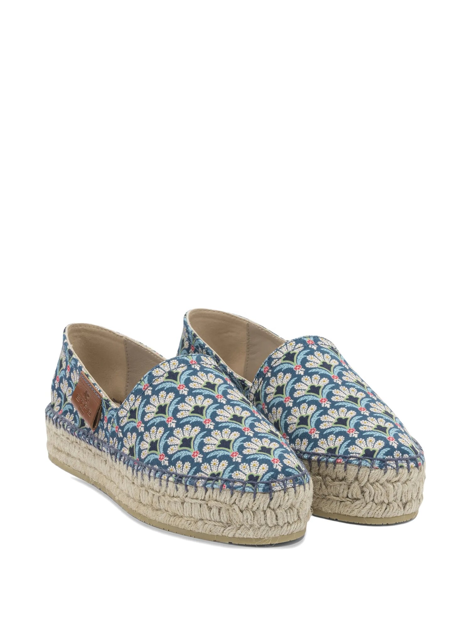 Эспадрильи ETRO Floral-print platform espadrilles, размер 40, blue — фото 1