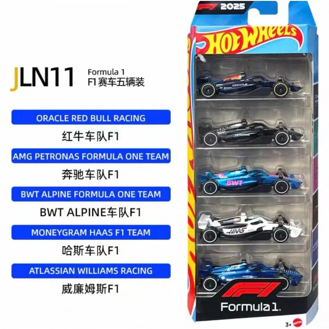 Коллекционные машинки Hot Wheels X Formula 1 1:64 5 шт