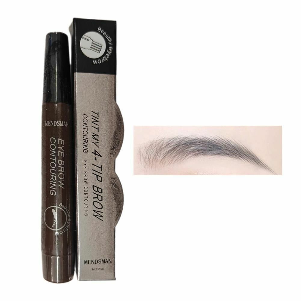 Карандаш для бровей с эффектом микроблейдинга, маркер коричневый,