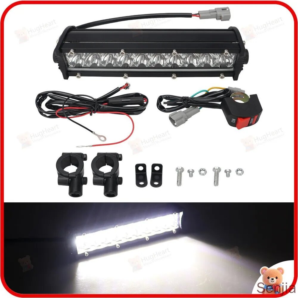 Фара сборе на мотоцикл, эндуро, питбайк, белая, LED, 1 шт, ABS пластик