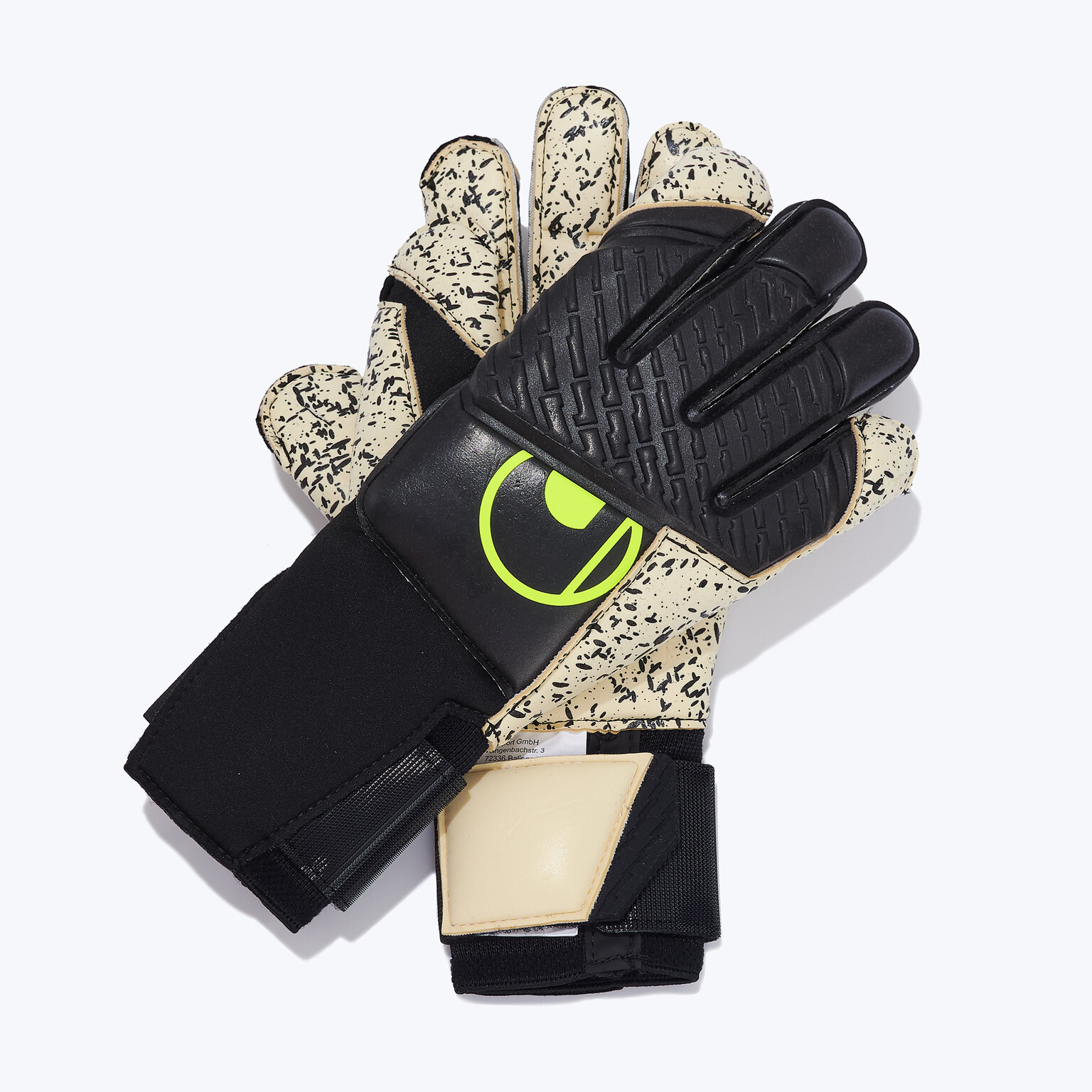 Перчатки вратарские UHLSport Supergrip+ Flex Flame Carbon 101139501, размер 8 (8 Размер), Белый - Черный