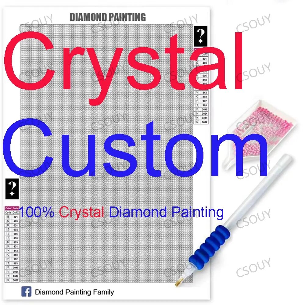 Алмазная живопись CSOUY полный квадрат 40x40cm, Custom Crystal SQ