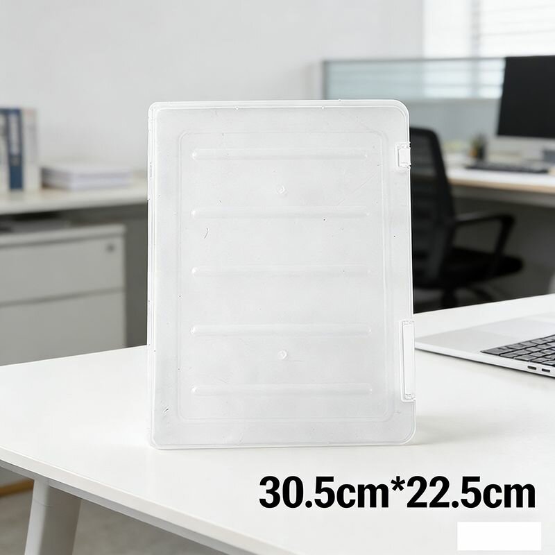 Прозрачный файл-бокс для документов большой размер с закрытием (1 шт), 30.5 см * 22,5 см