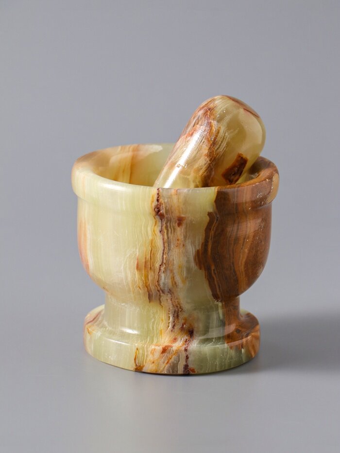 Набор: ступка с пестиком, оникс, 7×8×8.5 см