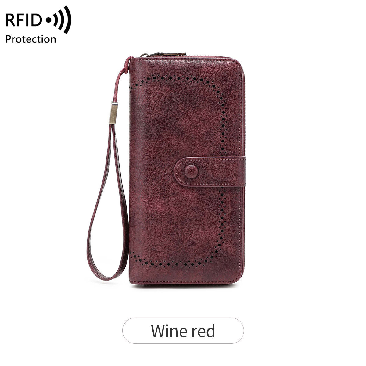 ZY Клатч Большой объем ПУ Кожа Вышивка Молния RFID