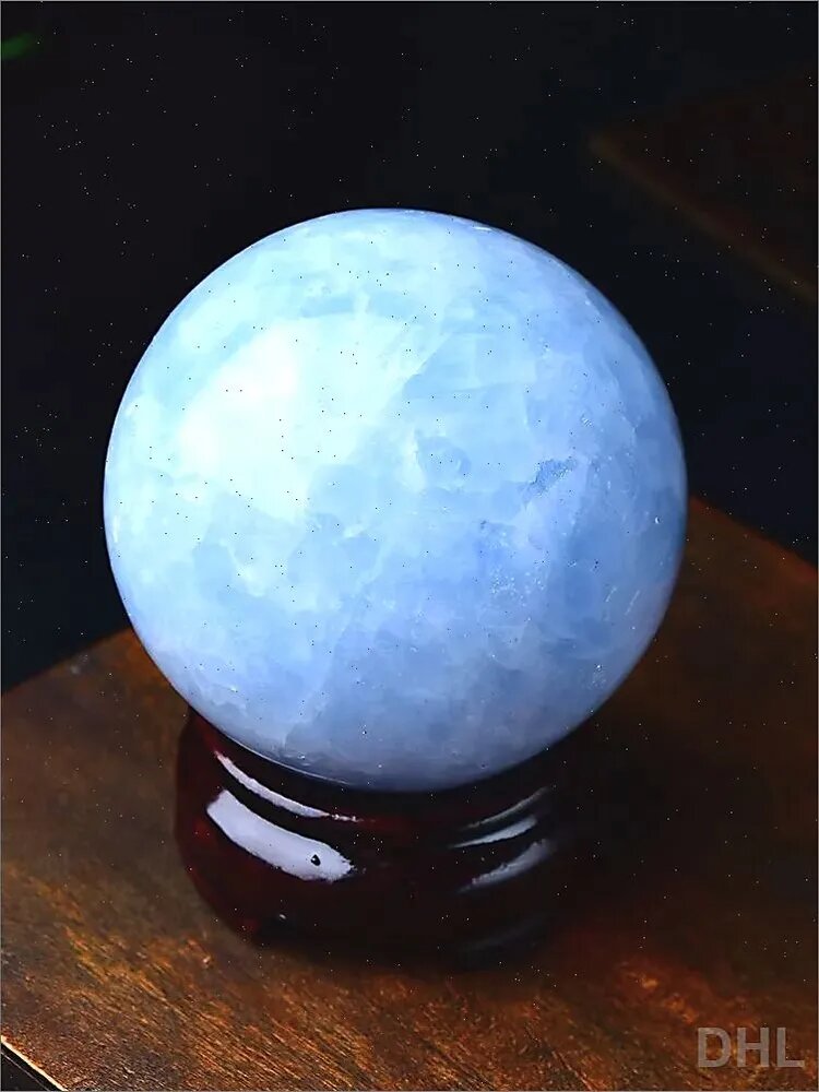 Лазурит Шарик, натуральный аквамарин минерал, 5cm(Включает основание)