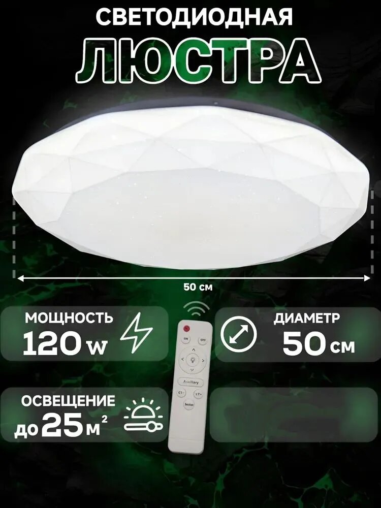 Светодиодный потолочный светильник LED для детской комнаты 120 Вт 50 см