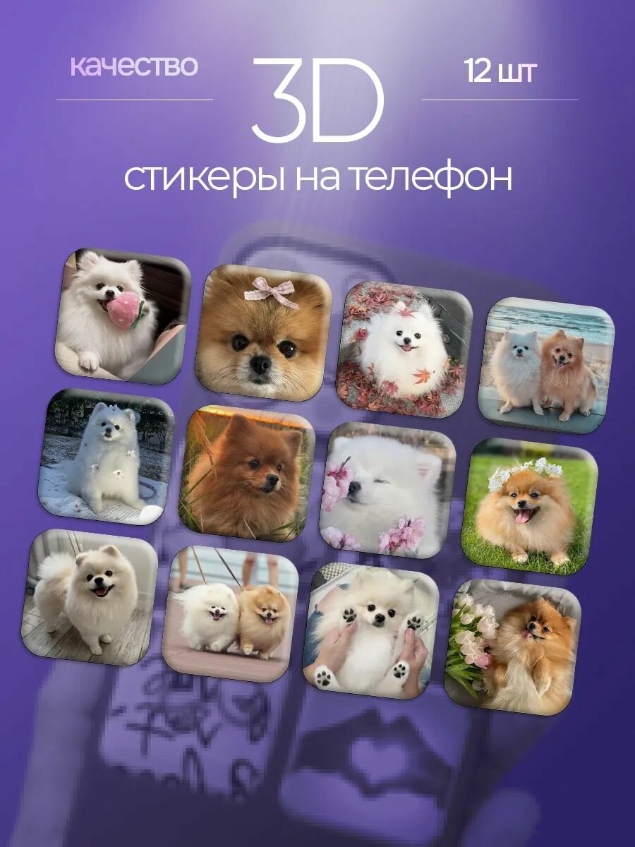 3D стикеры на телефон шпиц