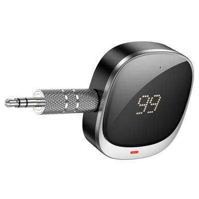 Автомобильный Bluetooth-приемник Hoco E80 Travel, 250 мАч, Bluetooth 5.3/AUX, Черный + Серебристый
