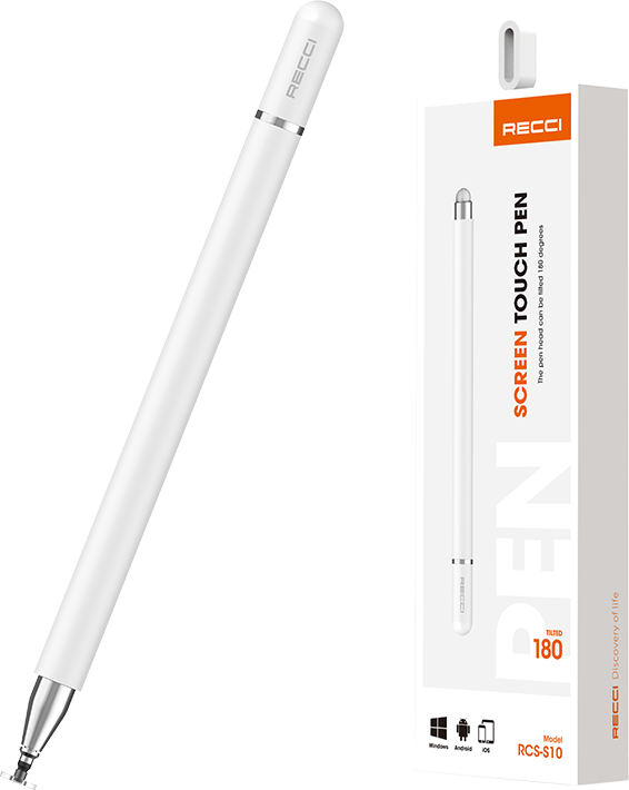 Пассивный стилус RECCI Screen Touch Pen для планшетов и смартфонов iOS/Android/Windows, Белый, RCS-S10