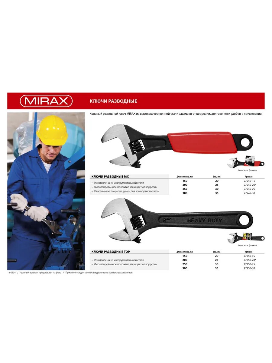 MIRAX TOP, 250/30 мм, разводной ключ (27250-25)